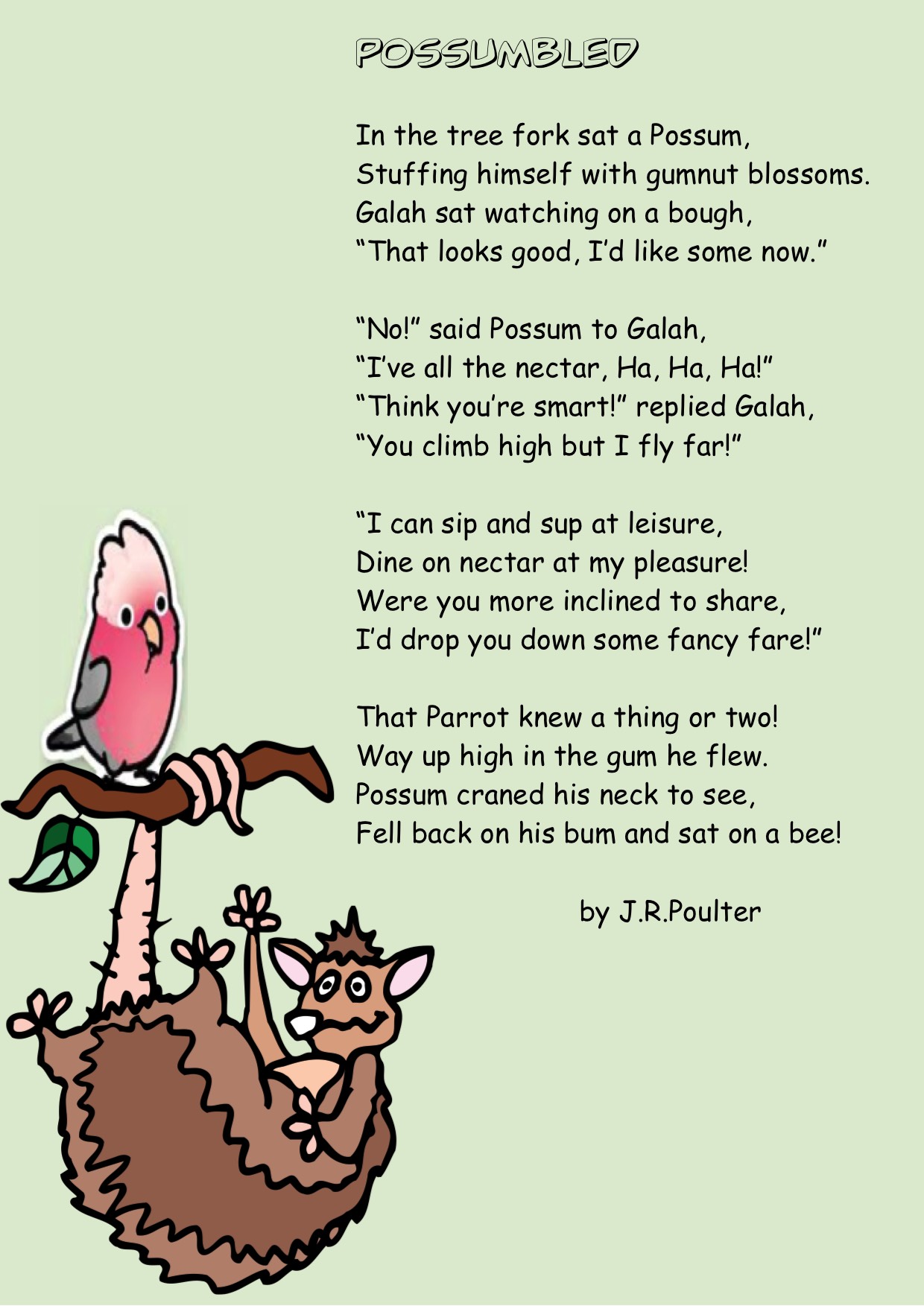 “Possumbled” by J.R. Poulter | Australian Children’s Poetry