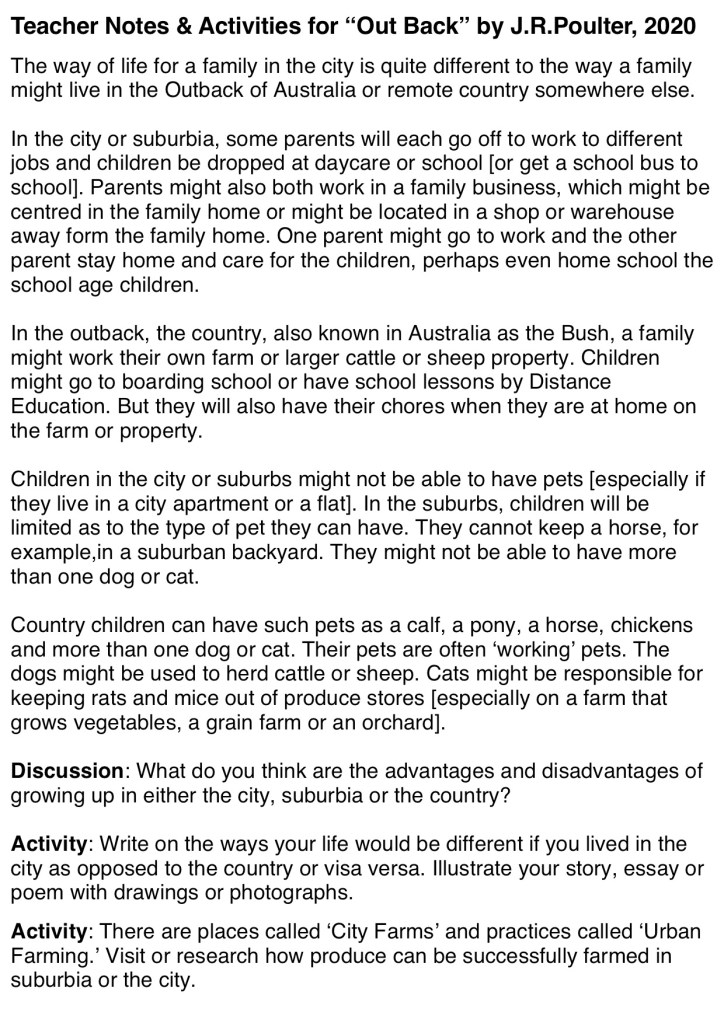 “Outback” with Teacher Notes by J.R. Poulter | Australian Children’s Poetry