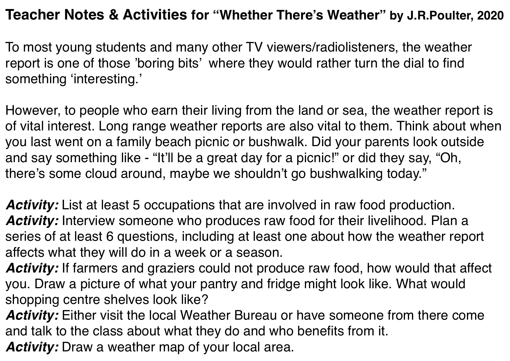 “Whether There’s Weather” by J.R. Poulter | Australian Children’s Poetry