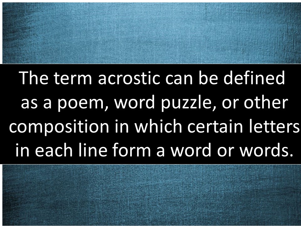 “Acrostic Poems” by Jenny Erlanger | Australian Children’s Poetry