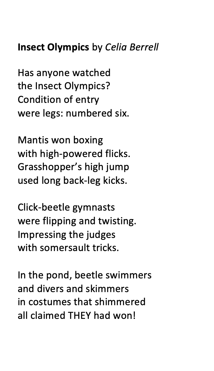 “Insect Olympics” by Celia Berrell | Australian Children’s Poetry