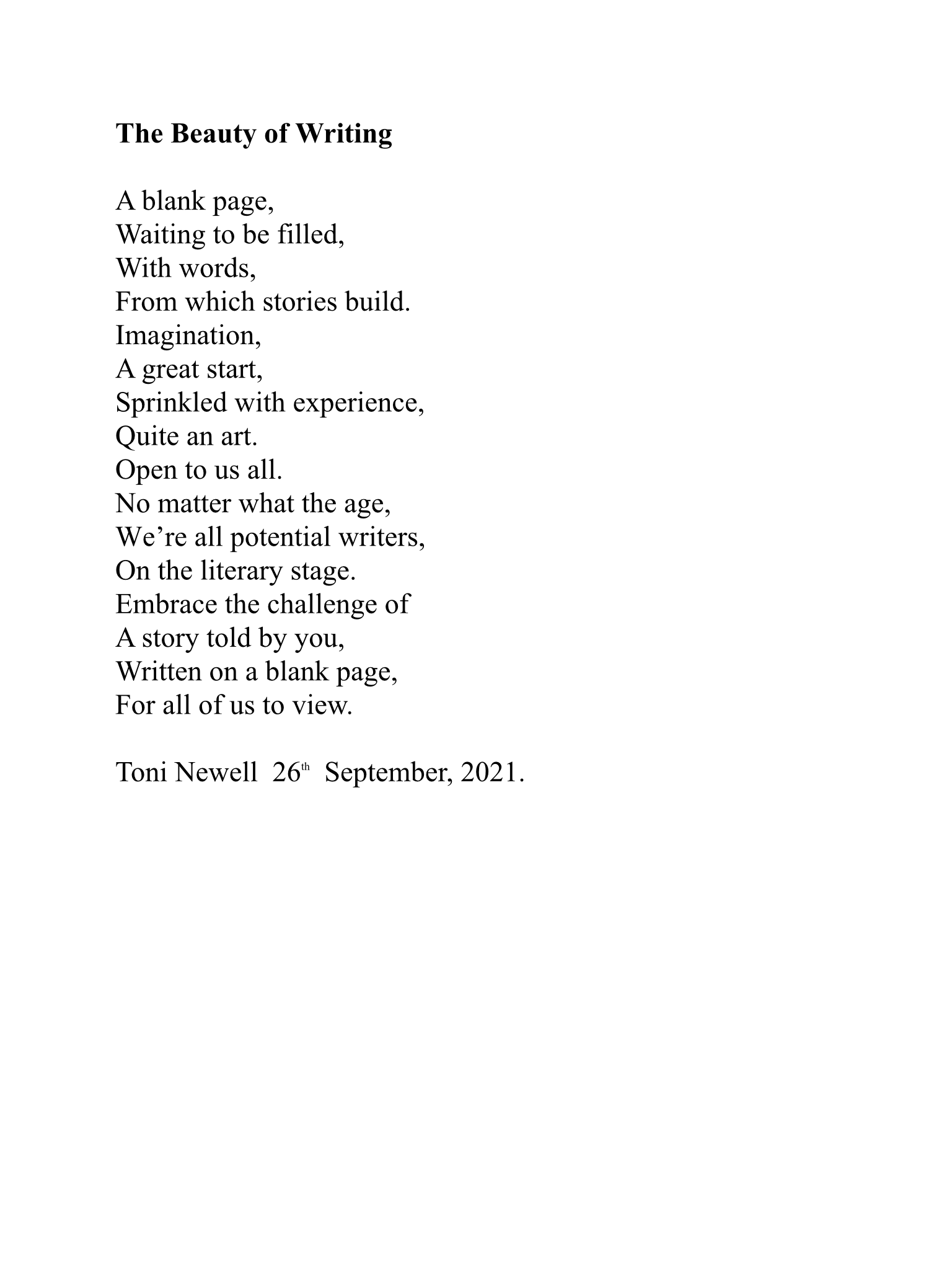 “The Beauty of Writing” by Toni Newell | Australian Children’s Poetry
