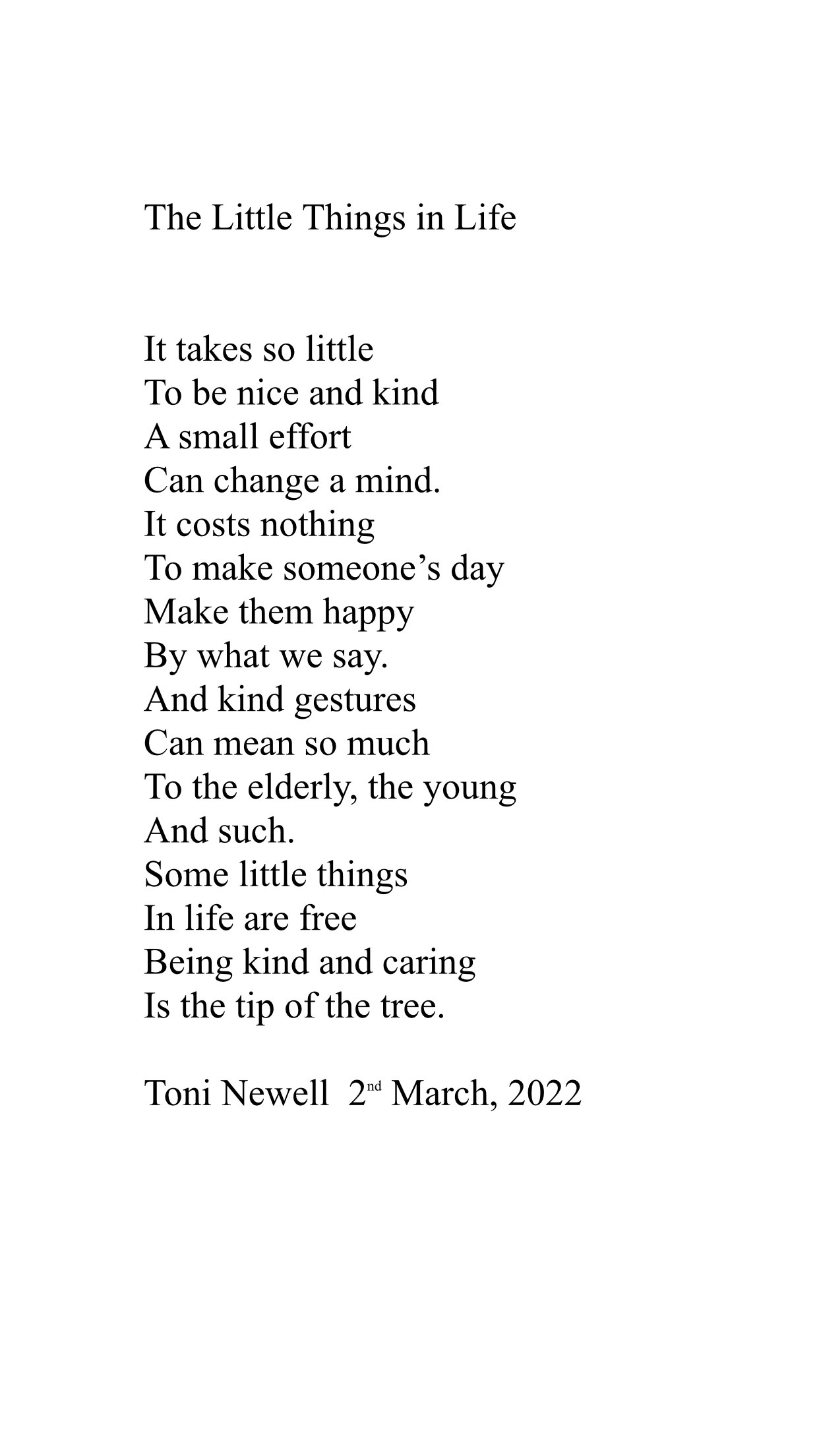 “The Little Things in Life” by Toni Newell | Australian Children’s Poetry